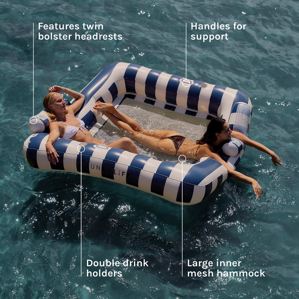 Luxe Twin Hammock Float | Le Weekend Blue